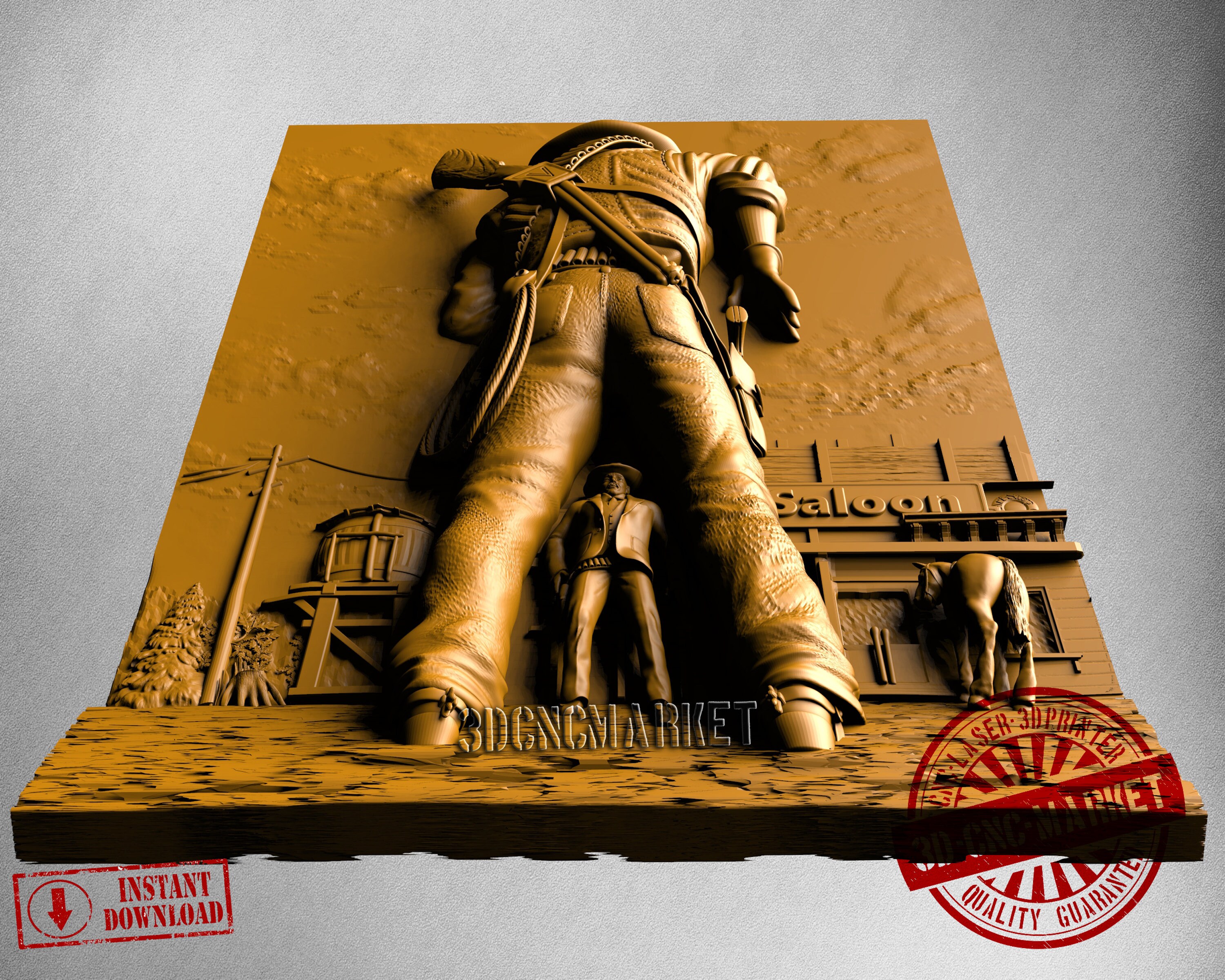 Cowboys Duel 3D Stl Model 10194 for CNC Router Engraver - Etsy UK