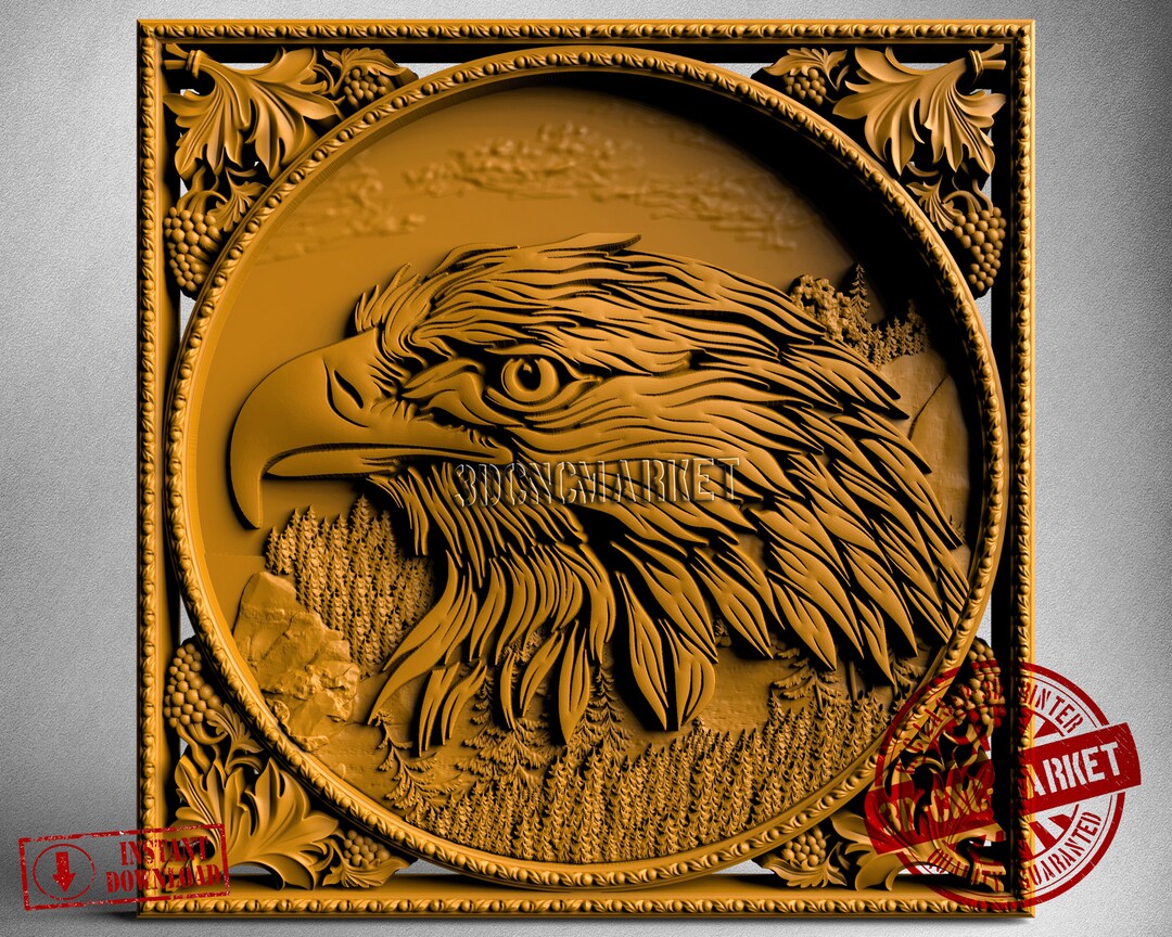 Eagle, 3D Stl Model 6198, for CNC Router Engraver, Carving Machine ...