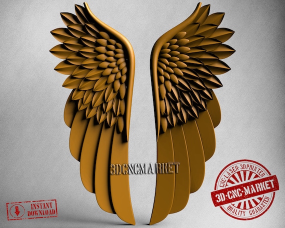 Angel Wings 3D Stl Model 6320 for CNC Router Engraver | Etsy