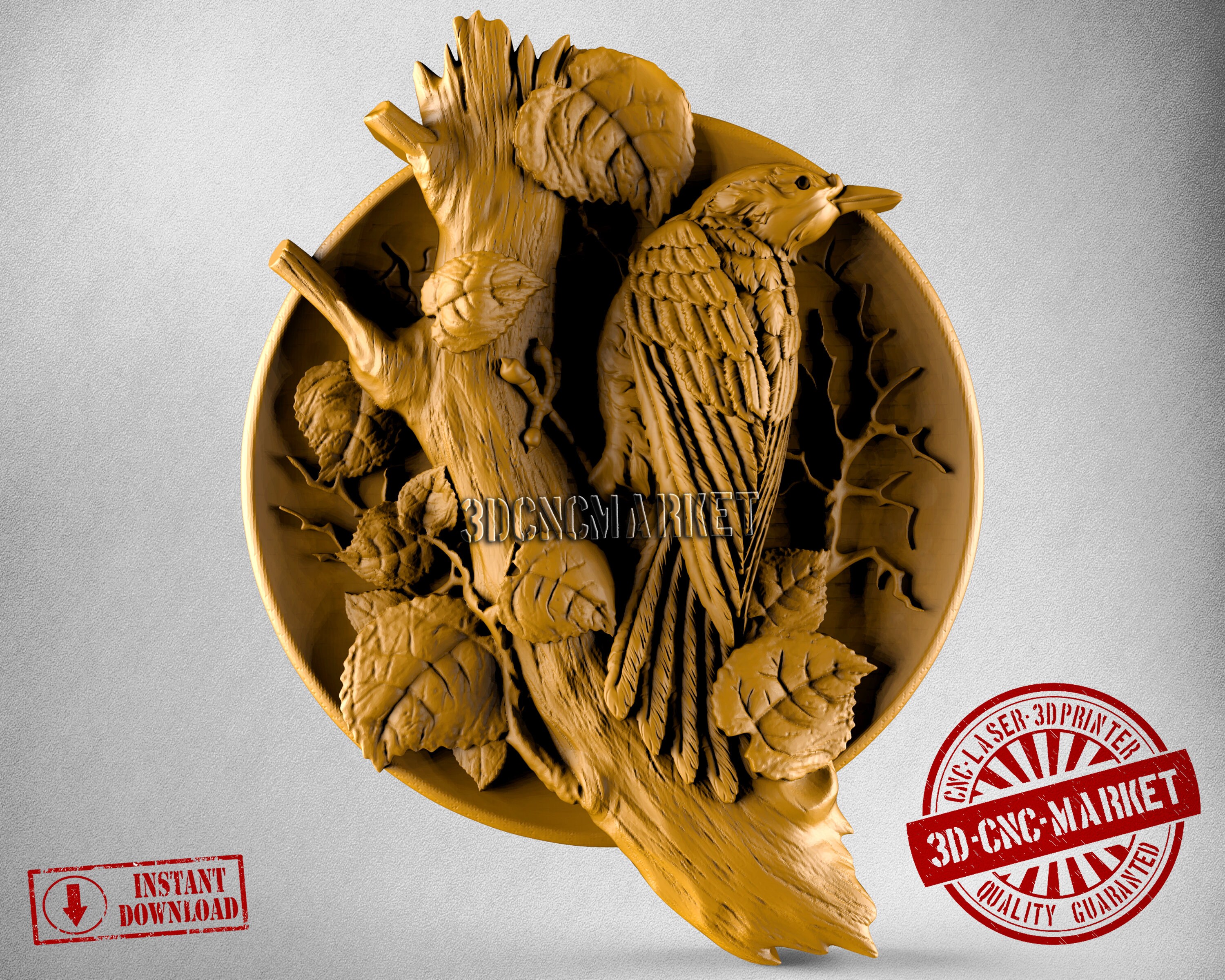 Raven 3D Stl Model 0319 for CNC Router Engraver Carving - Etsy