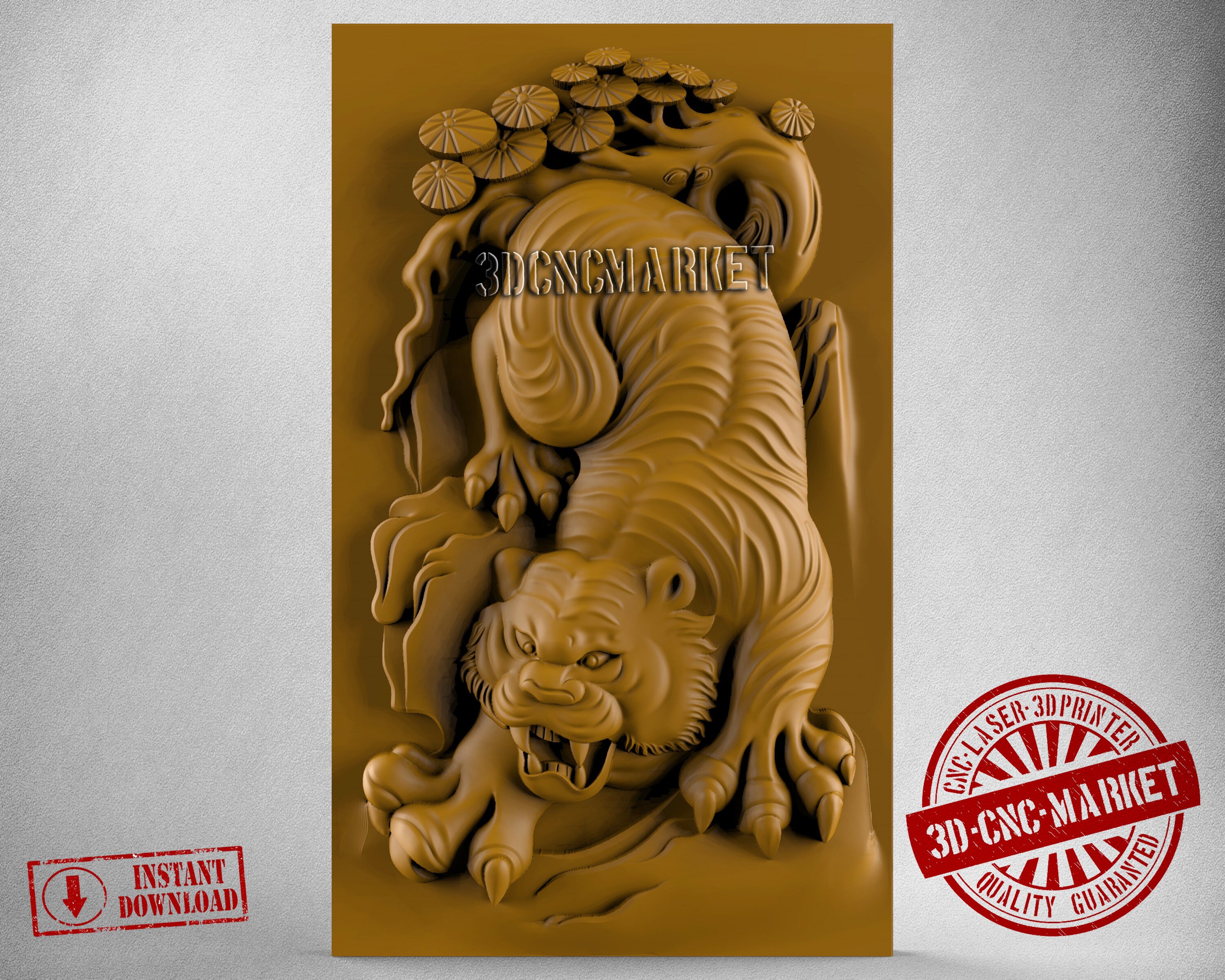 Tiger 3D Stl Model 0551 for CNC Router Engraver Carving - Etsy Australia