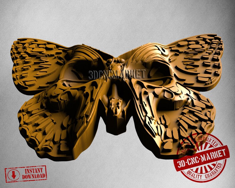 Butterfly 3D Stl Model 10328 for CNC Router Engraver - Etsy