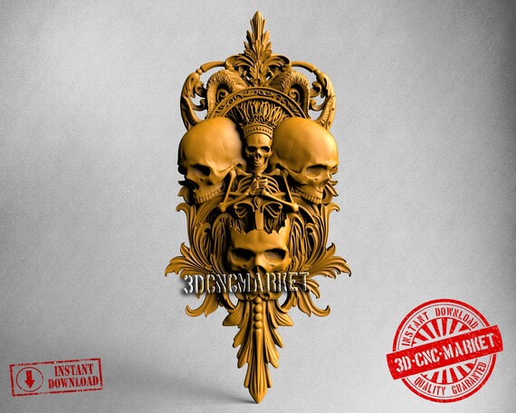 Skull 3D Stl Model 11207 for CNC Router Engraver Carving | Etsy