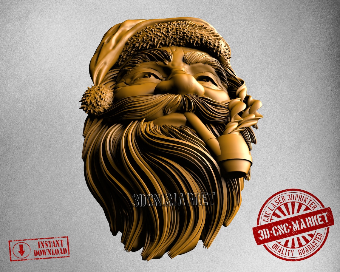 Santa Claus 3D Stl Model 10126 for CNC Router Engraver | Etsy