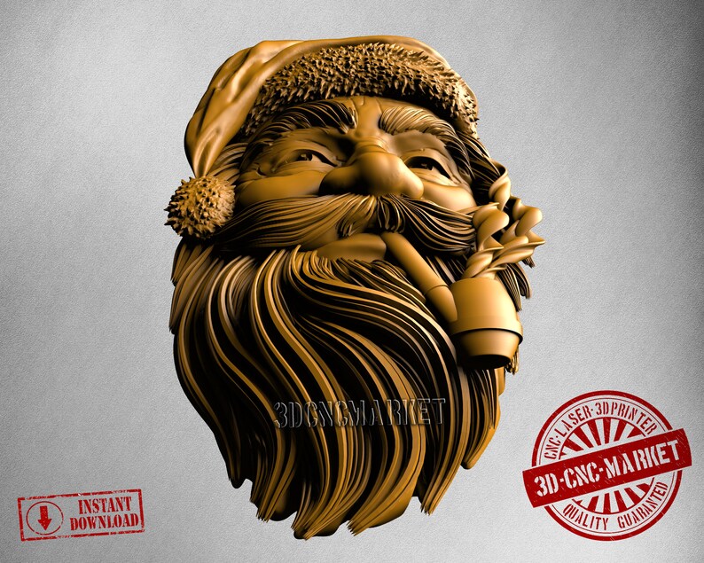 Santa Claus 3D Stl Model 10126 for CNC Router Engraver | Etsy