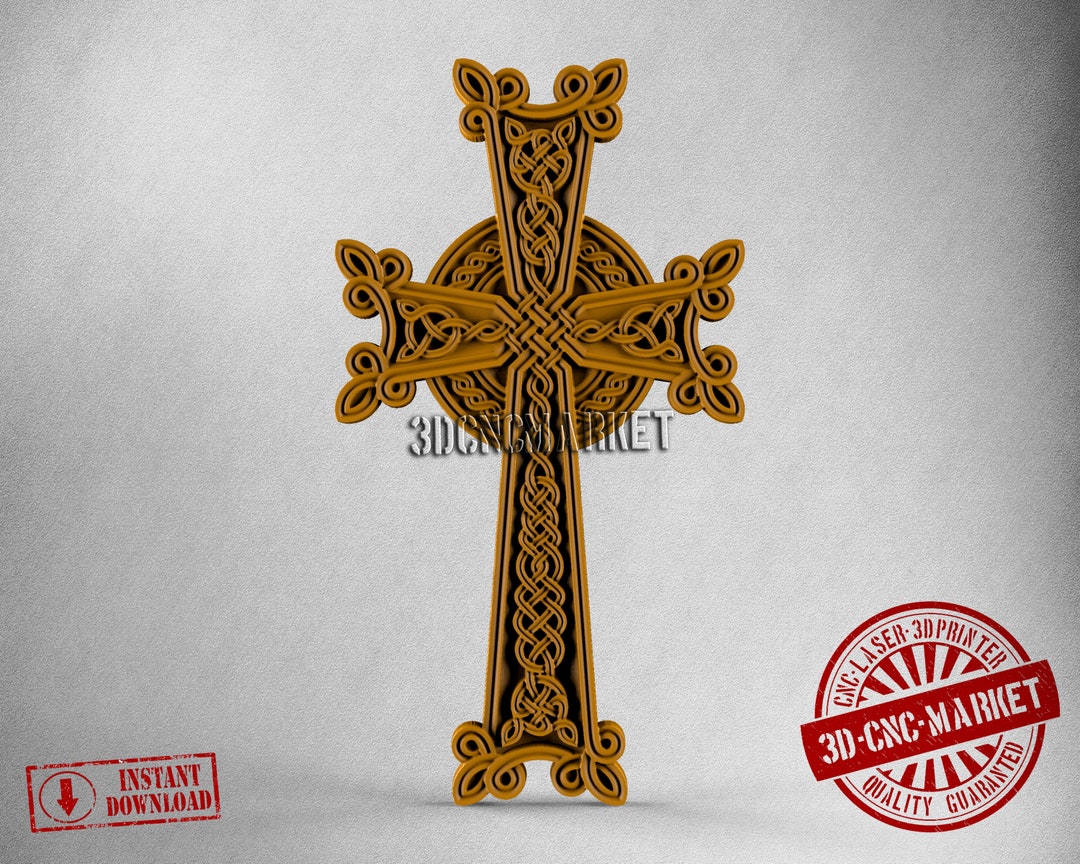 Celtic Cross, 3D Stl Model 6653, for CNC Router Engraver, Carving ...