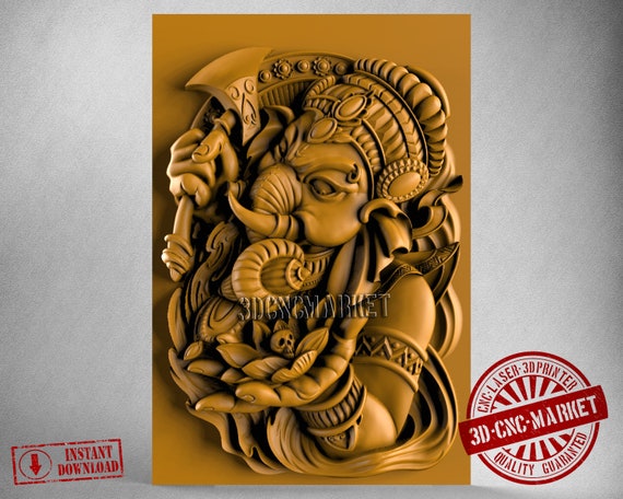 Indian Elephant God Ganesha 3D Stl Model 1357 for CNC Router | Etsy