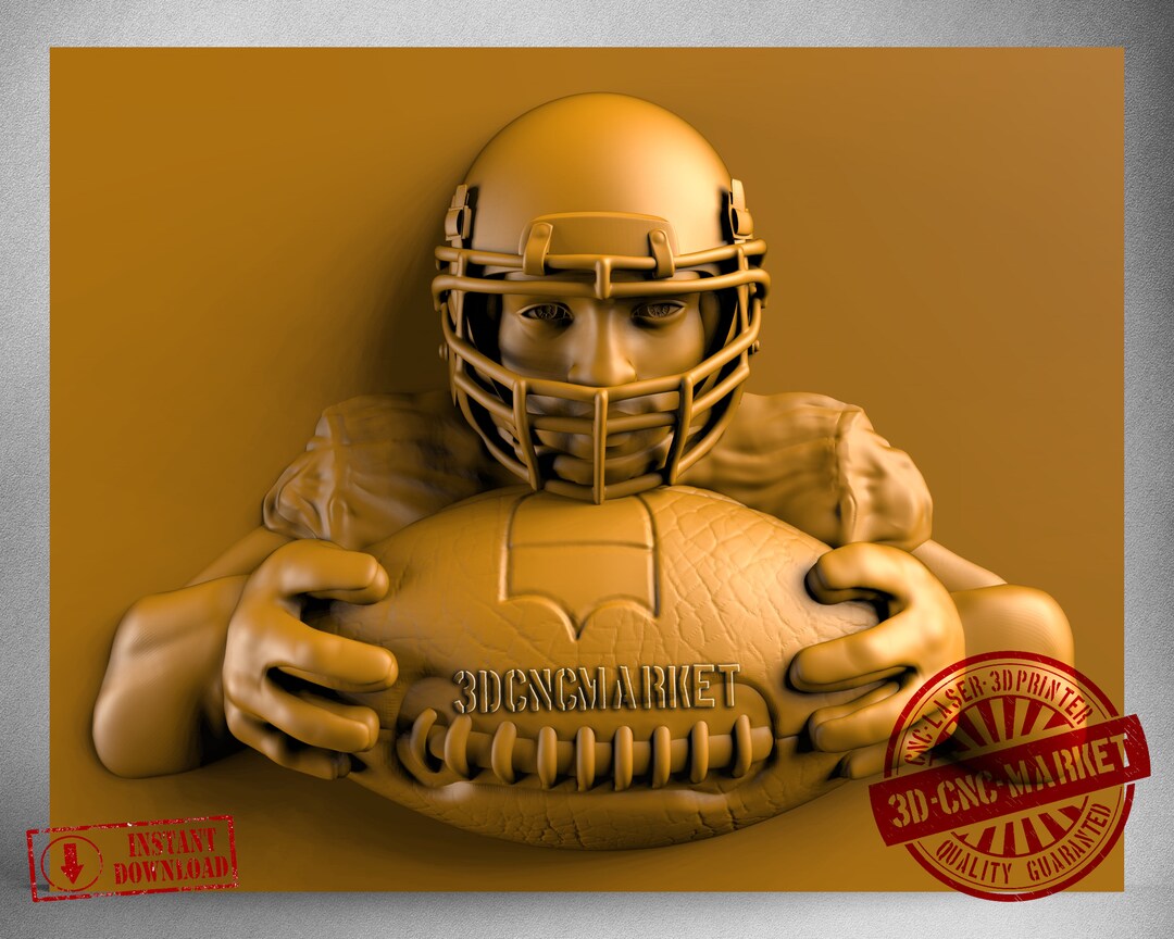 Footballer, 3D Stl Model 10113, for CNC Router Engraver, Carving ...