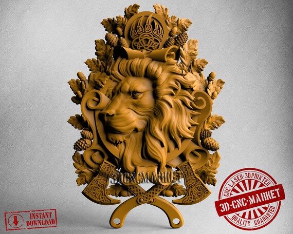 Lion 3D Stl Model 0396 for CNC Router Engraver Carving - Etsy