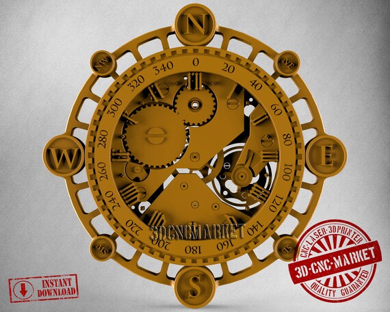 Mechanical Clock 3D Stl Model 1214 for CNC Router Engraver | Etsy