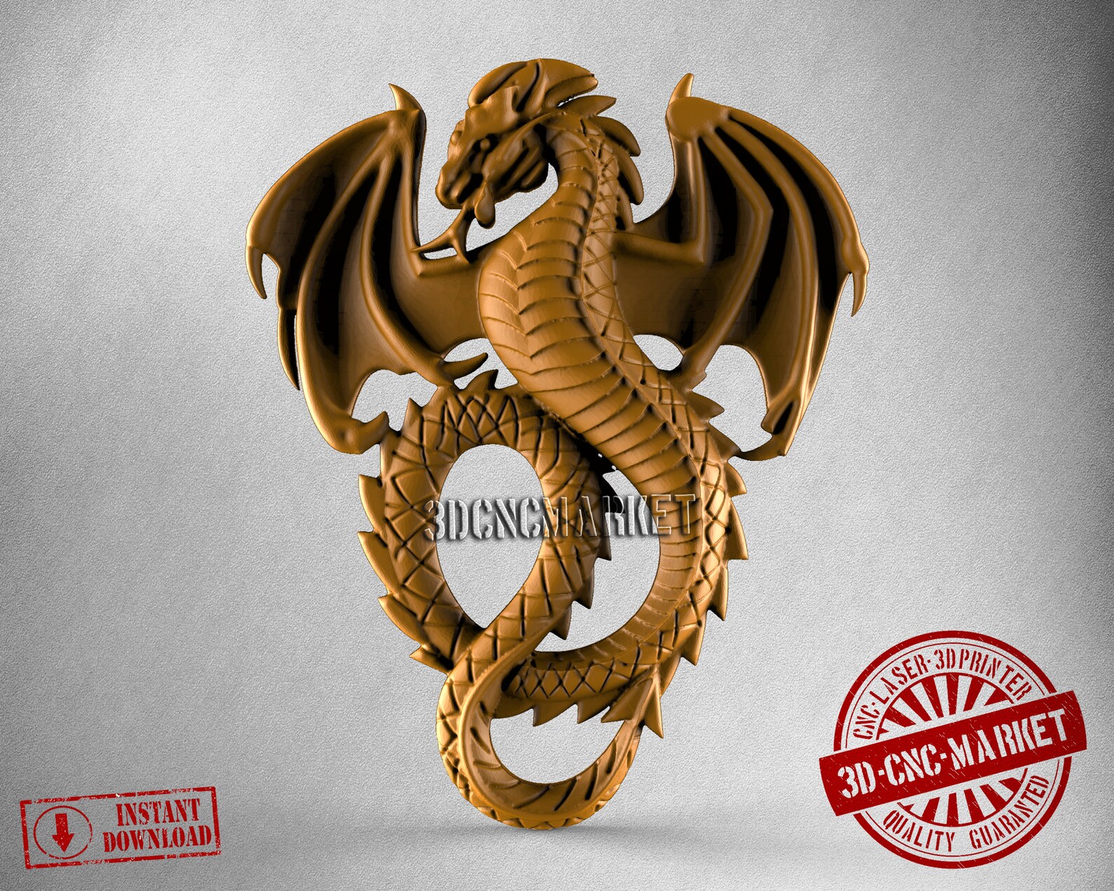 Dragon 3D Stl Model 1069 for CNC Router Engraver Carving - Etsy