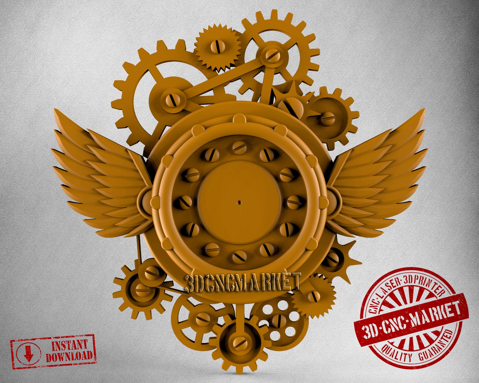 Steampunk Clock 3D Stl Model 1281 for CNC Router Engraver | Etsy