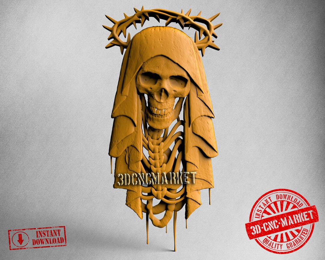 Skull, 3D Stl Model 11200, for CNC Router Engraver, Carving Machine ...