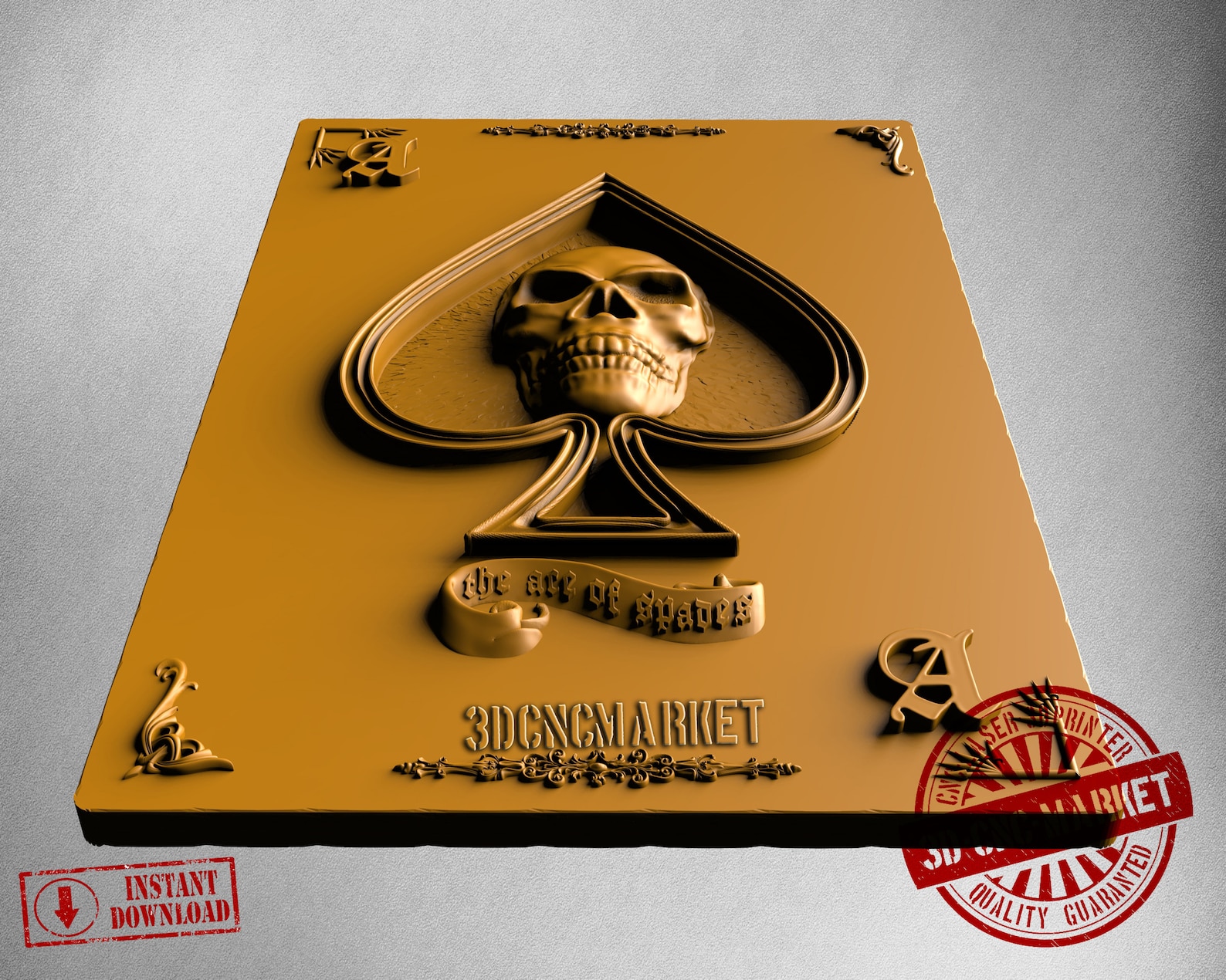 Ace of Spades 3D Stl Model 10165 for CNC Router Engraver | Etsy