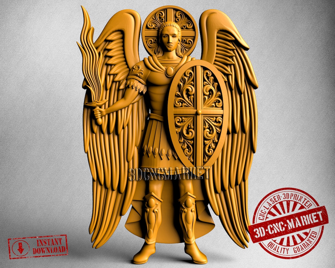 Archangel Michael, 3D Stl Model 4694, for CNC Router Engraver, Carving ...