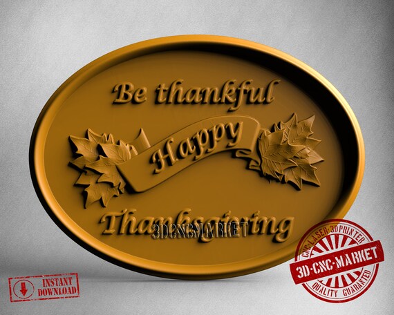 Happy Thanksgiving 3D Stl Model 10147 for CNC Router | Etsy