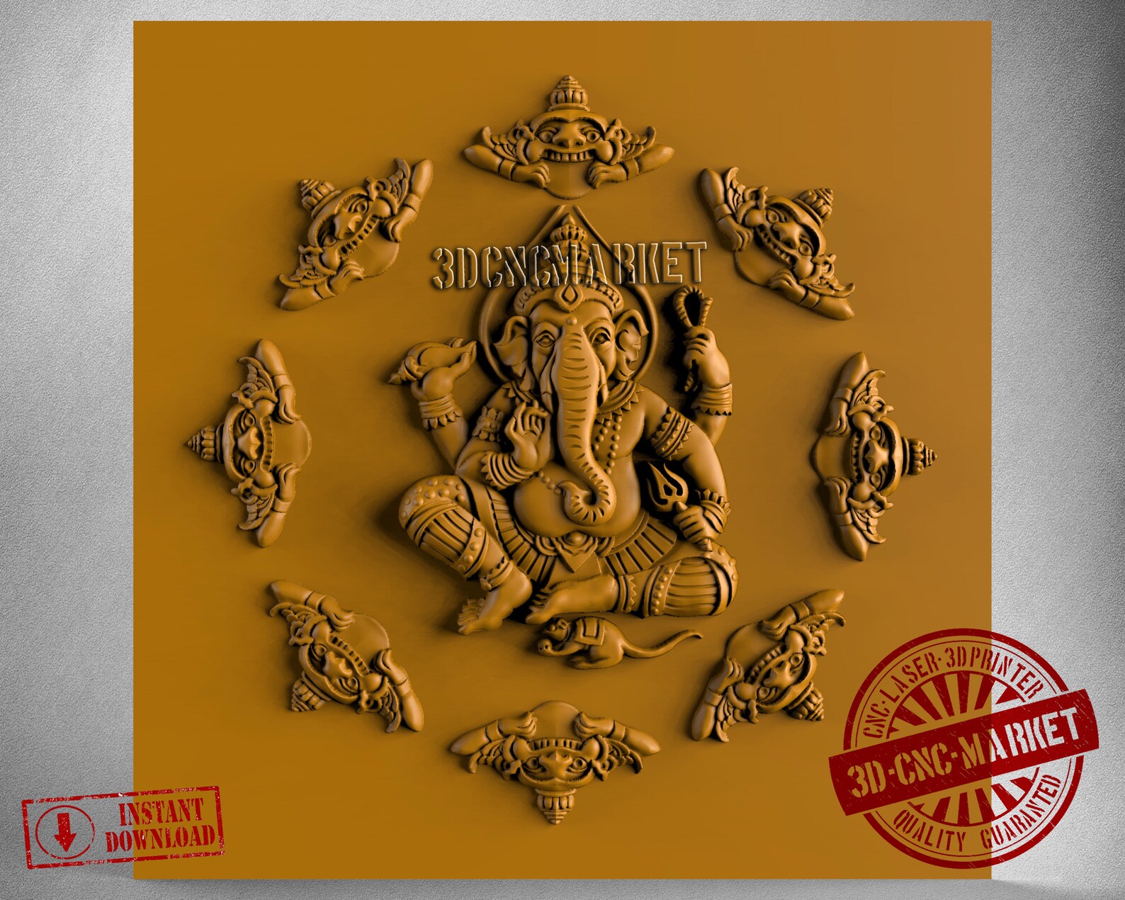 Indian Elephant God 3D Stl Model 1354 for CNC Router - Etsy