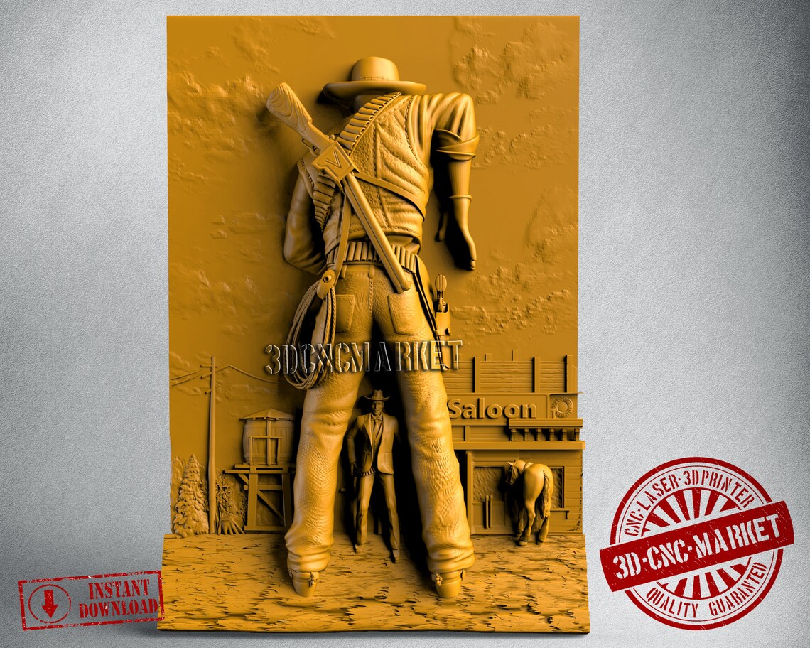Cowboys Duel 3D Stl Model 10194 for CNC Router Engraver - Etsy UK