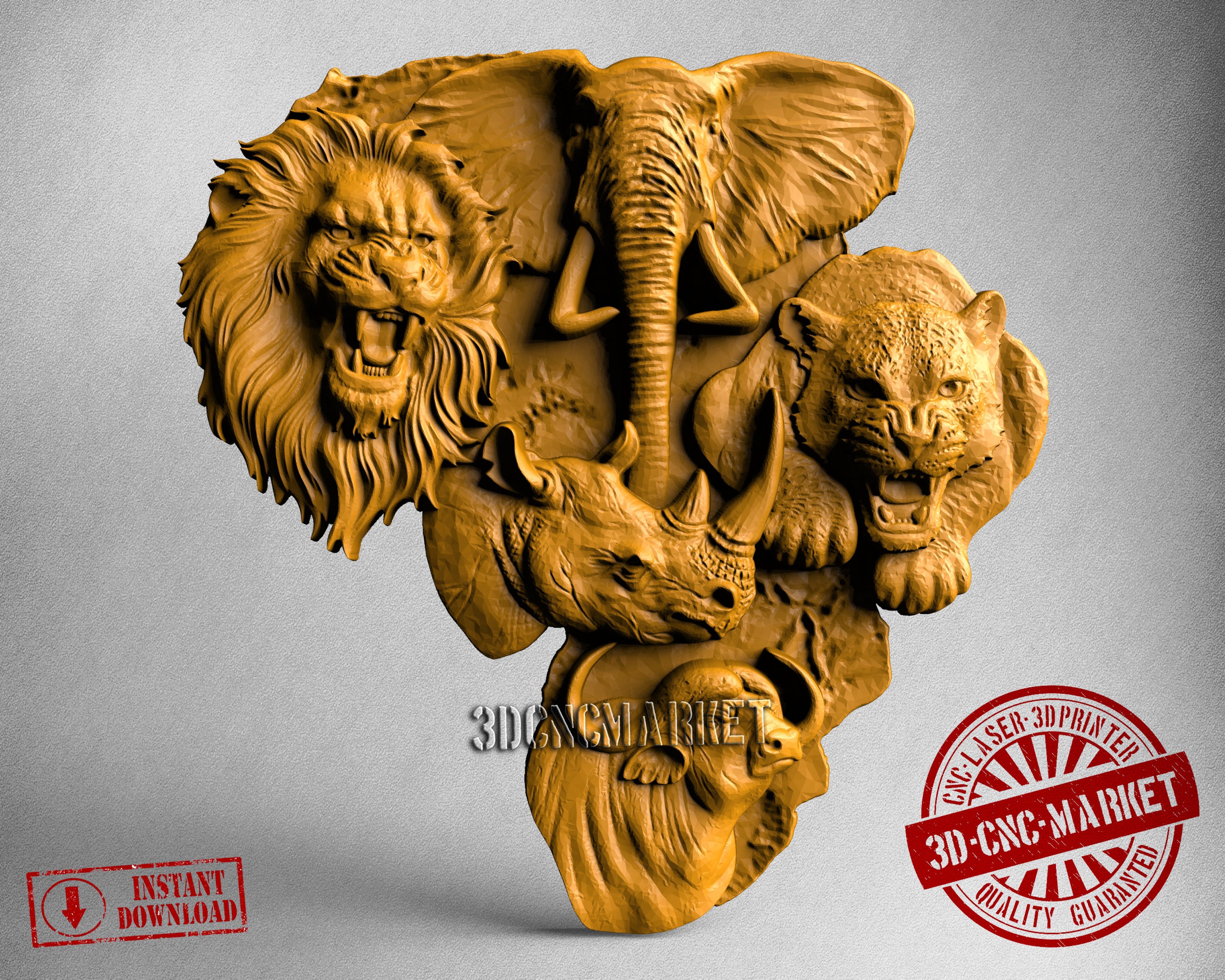 Big Five 3D Stl Model 0953 for CNC Router Engraver Carving - Etsy Canada
