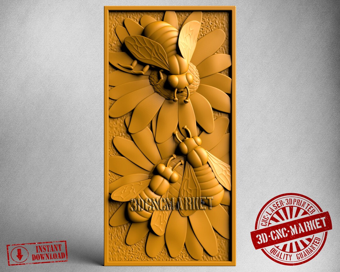 Bees, 3D Stl Model 6552, for CNC Router Engraver, Carving Machine ...
