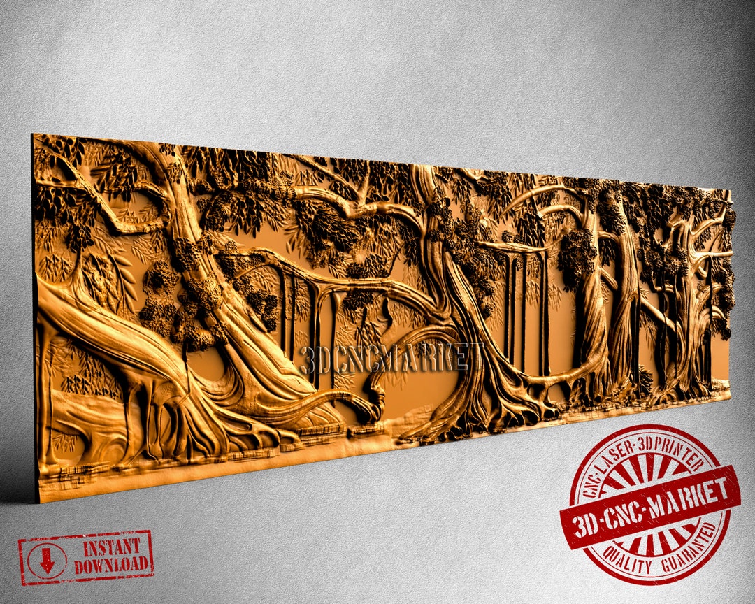 Branches Tree, 3D Stl Model 6514, for CNC Router Engraver, Carving ...