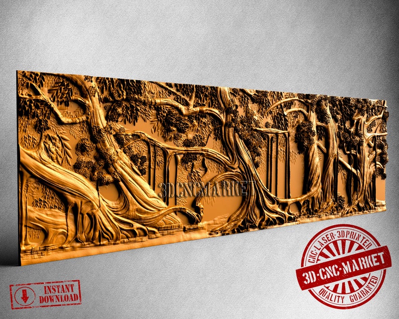 Branches Tree 3D Stl Model 6514 for CNC Router Engraver - Etsy Finland