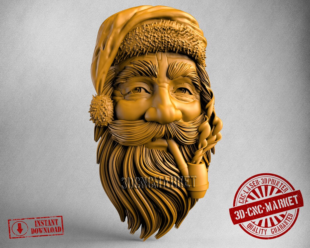 Santa Claus 3d Stl Model 10126 For Cnc Router Engraver Carving