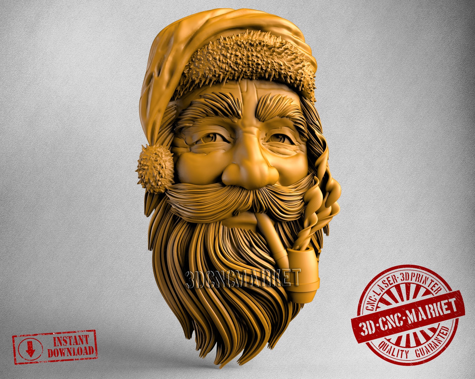 Santa Claus 3D Stl Model 10126 for CNC Router Engraver | Etsy