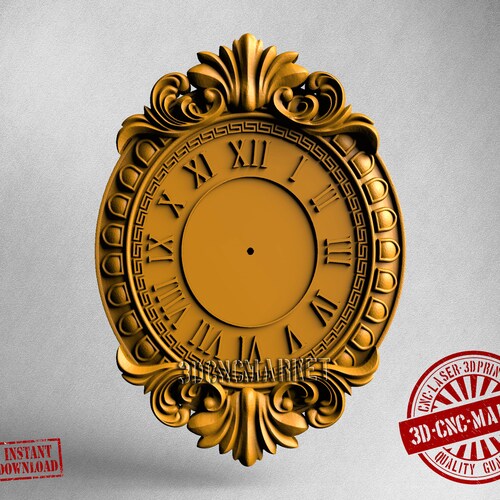 Clock For Cnc 3d Stl Model Cnc Router Engraver Artcam Etsy