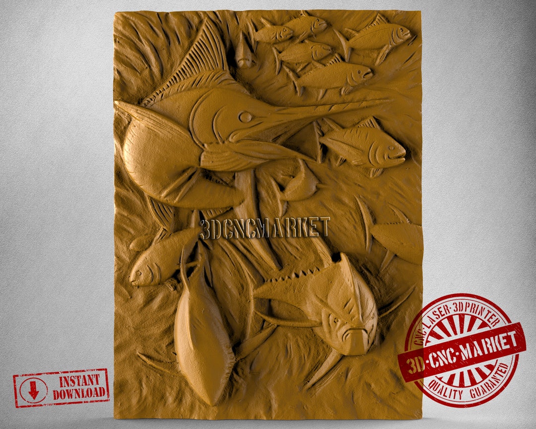 Fish, 3D Stl Model 0507, for CNC Router Engraver, Carving Machine ...