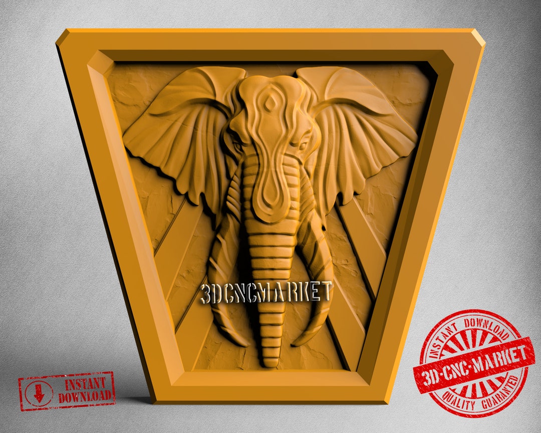 Elephant Wall, 3D Stl Model 6273, for CNC Router Engraver, Carving ...