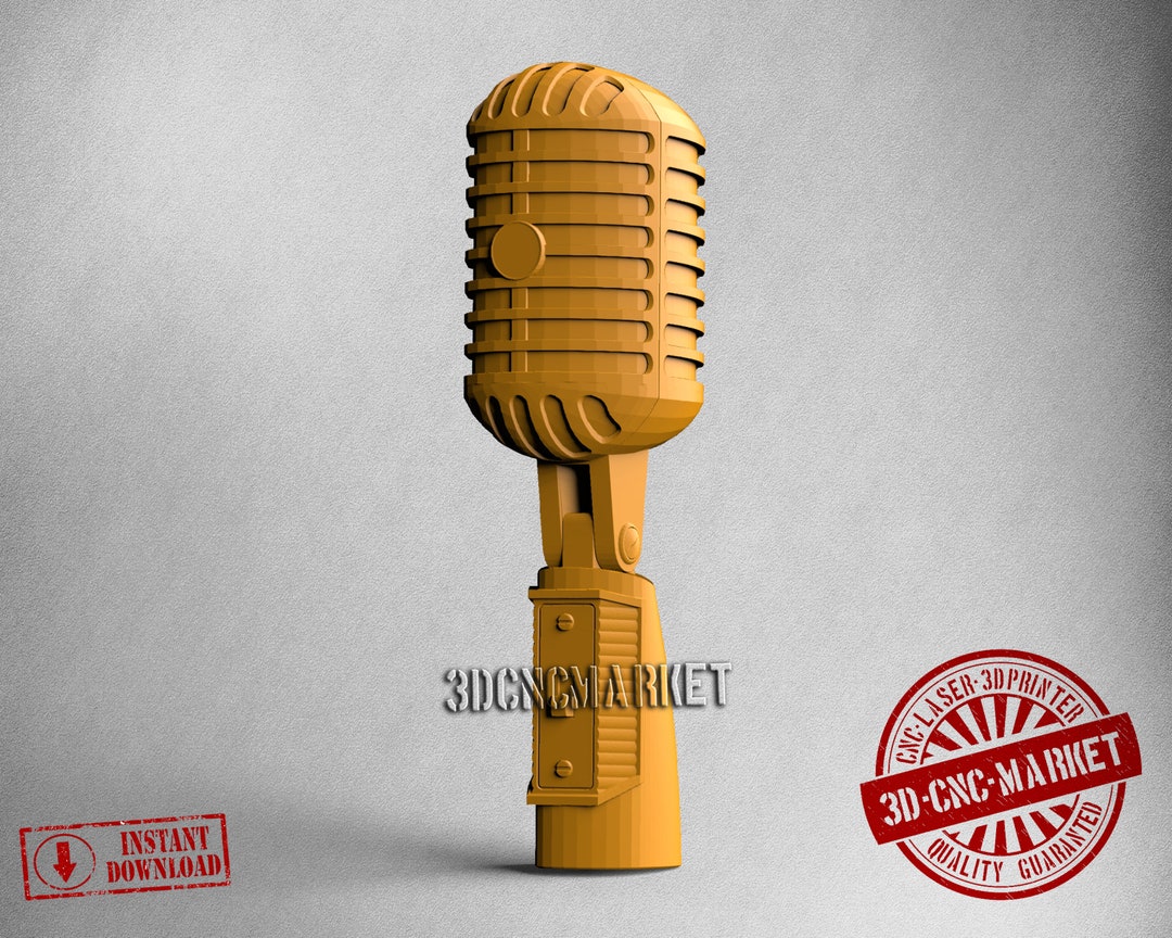 Microphone, 3D Stl Model 10224, for CNC Router Engraver, Carving ...