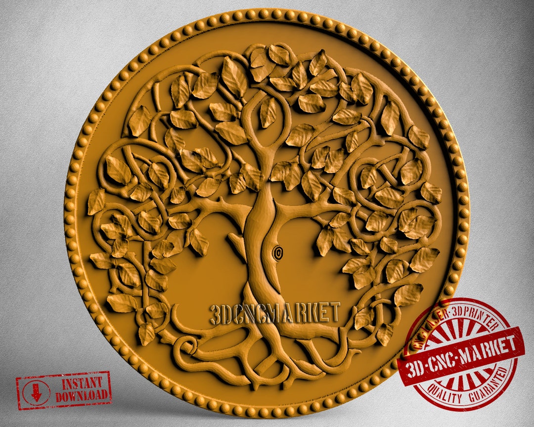 Tree of Life, 3D Stl Model 6335, for CNC Router Engraver, Carving ...