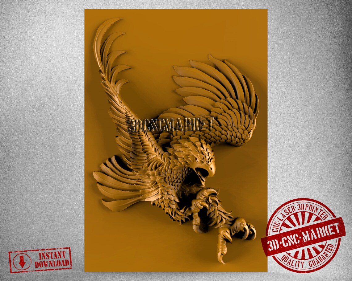 Eagle 3D Stl Model 0447 for CNC Router Engraver Carving | Etsy
