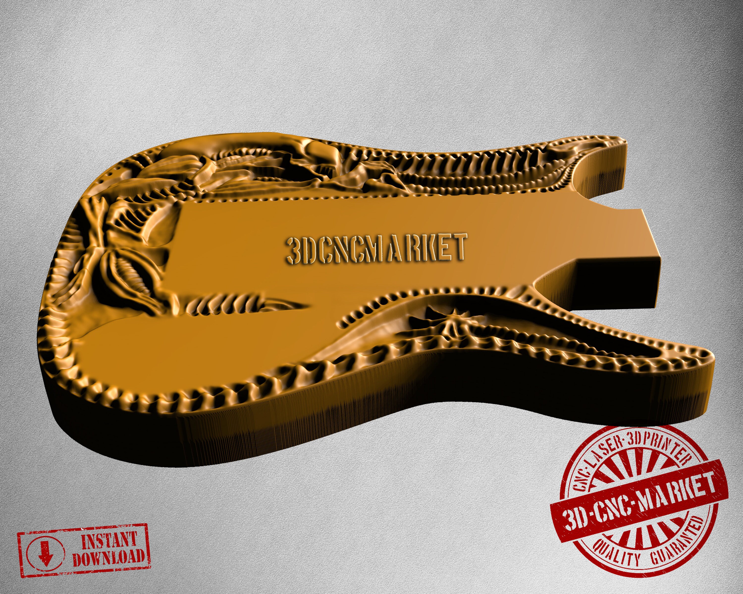 Guitar 3D Stl Model 11052 for CNC Router Engraver Carving | Etsy