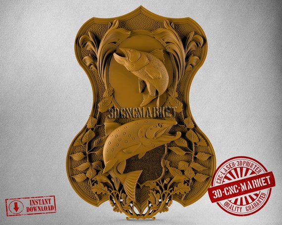 Fish 3D Stl Model 0508 for CNC Router Engraver Carving | Etsy