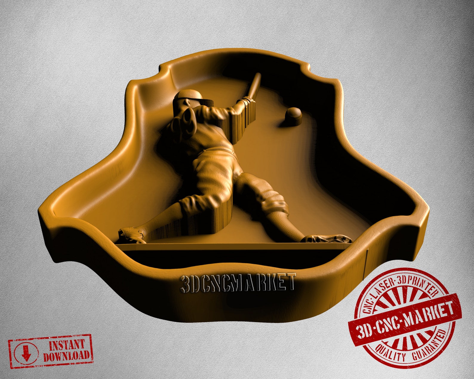 Baseball Player 3D Stl Model 10191 for CNC Router Engraver - Etsy
