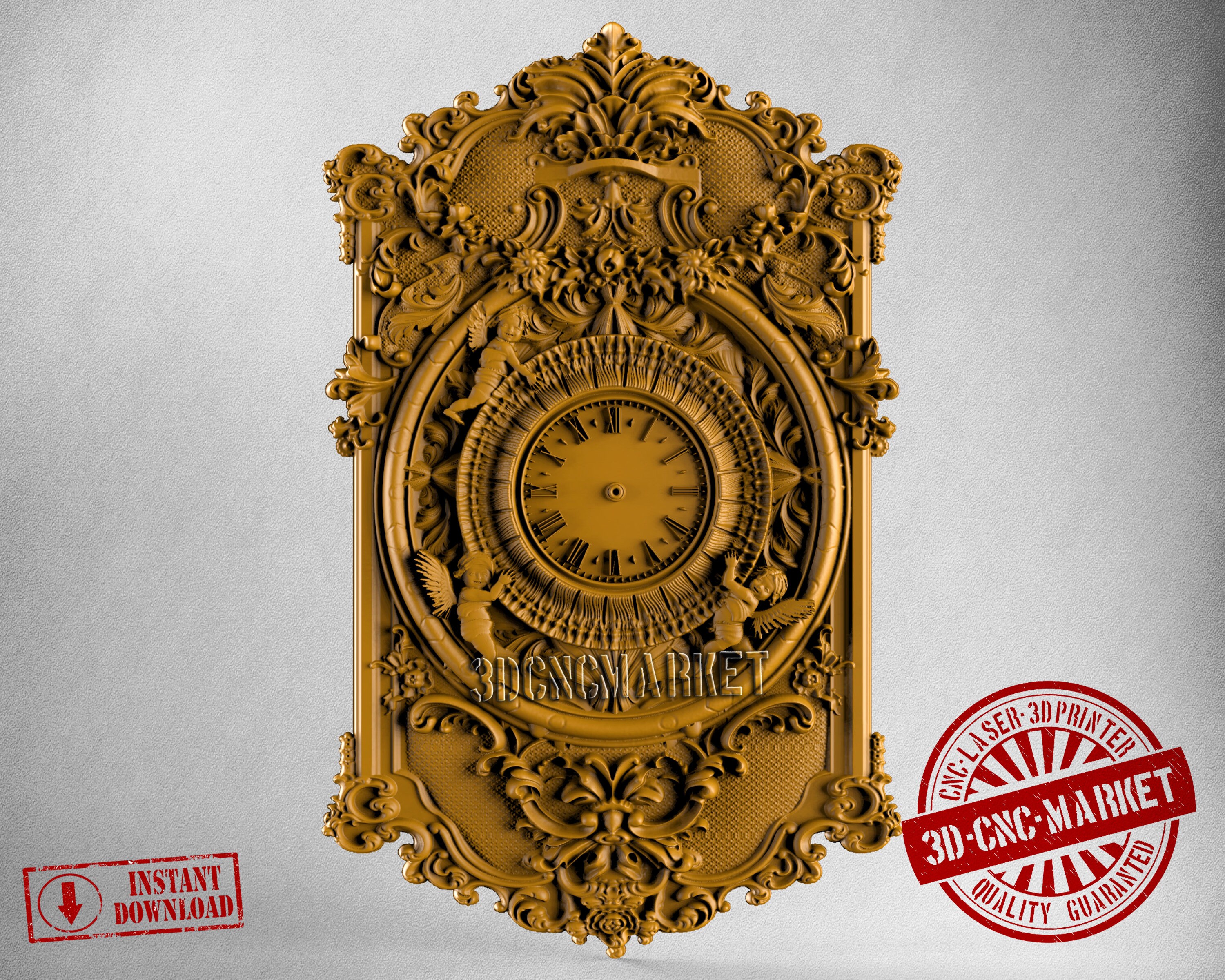 Angel Clock 3D Stl Model 1241 for CNC Router Engraver - Etsy