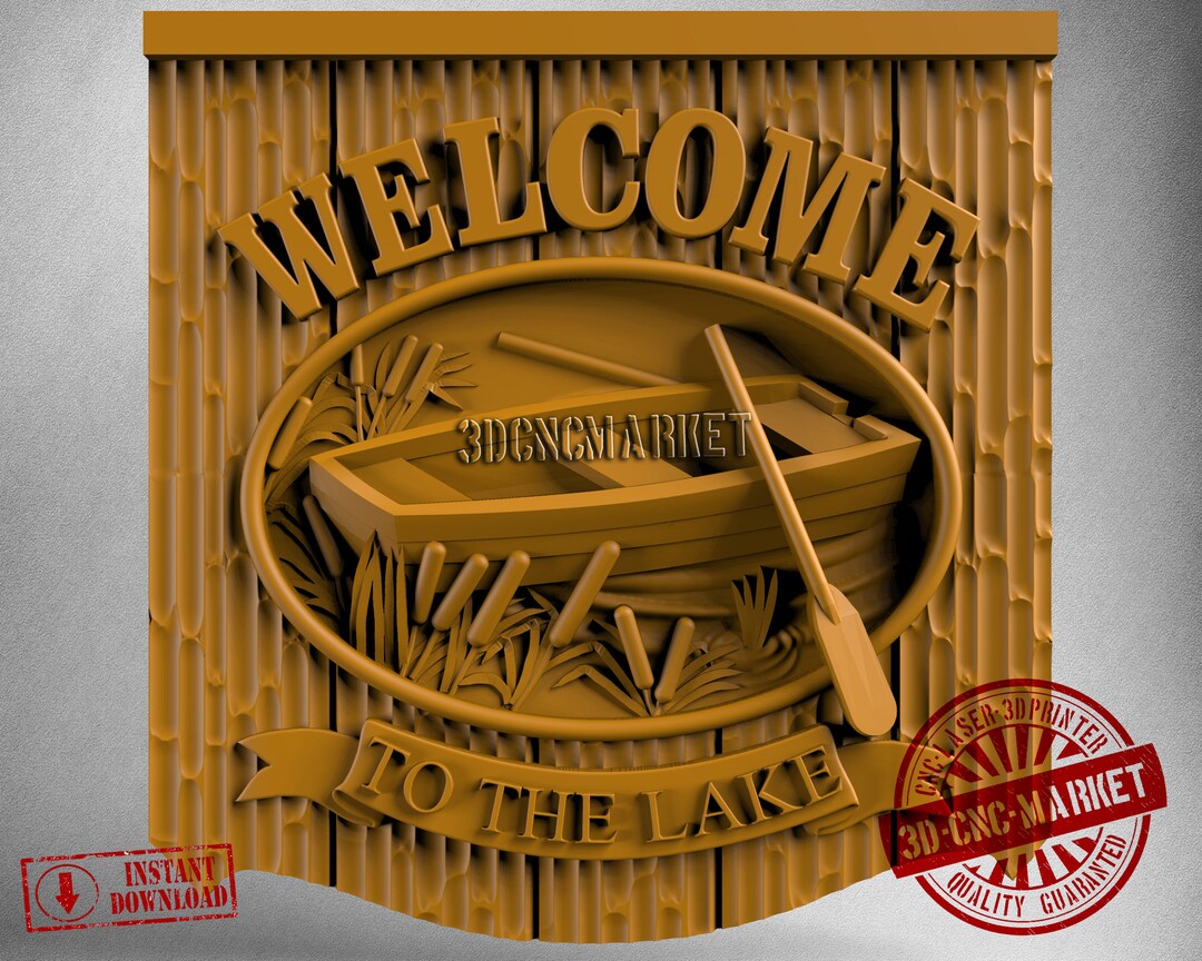 Welcome Signs, 3D Stl Model 10341 for CNC Router Engraver, Carving ...