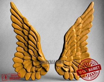 Angel Wings 3D STL Model for Cnc Users CNC Router Engraver - Etsy