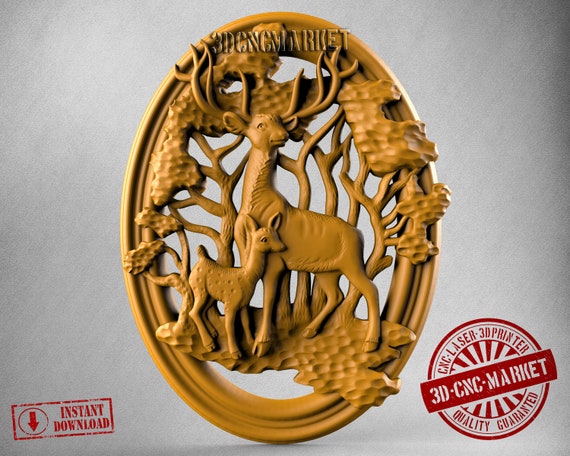 Deer 3D Stl Model 0681 for CNC Router Engraver Carving | Etsy