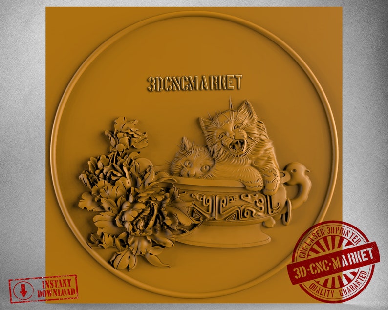 Cats 3D Stl Model 0820 for CNC Router Engraver Carving - Etsy