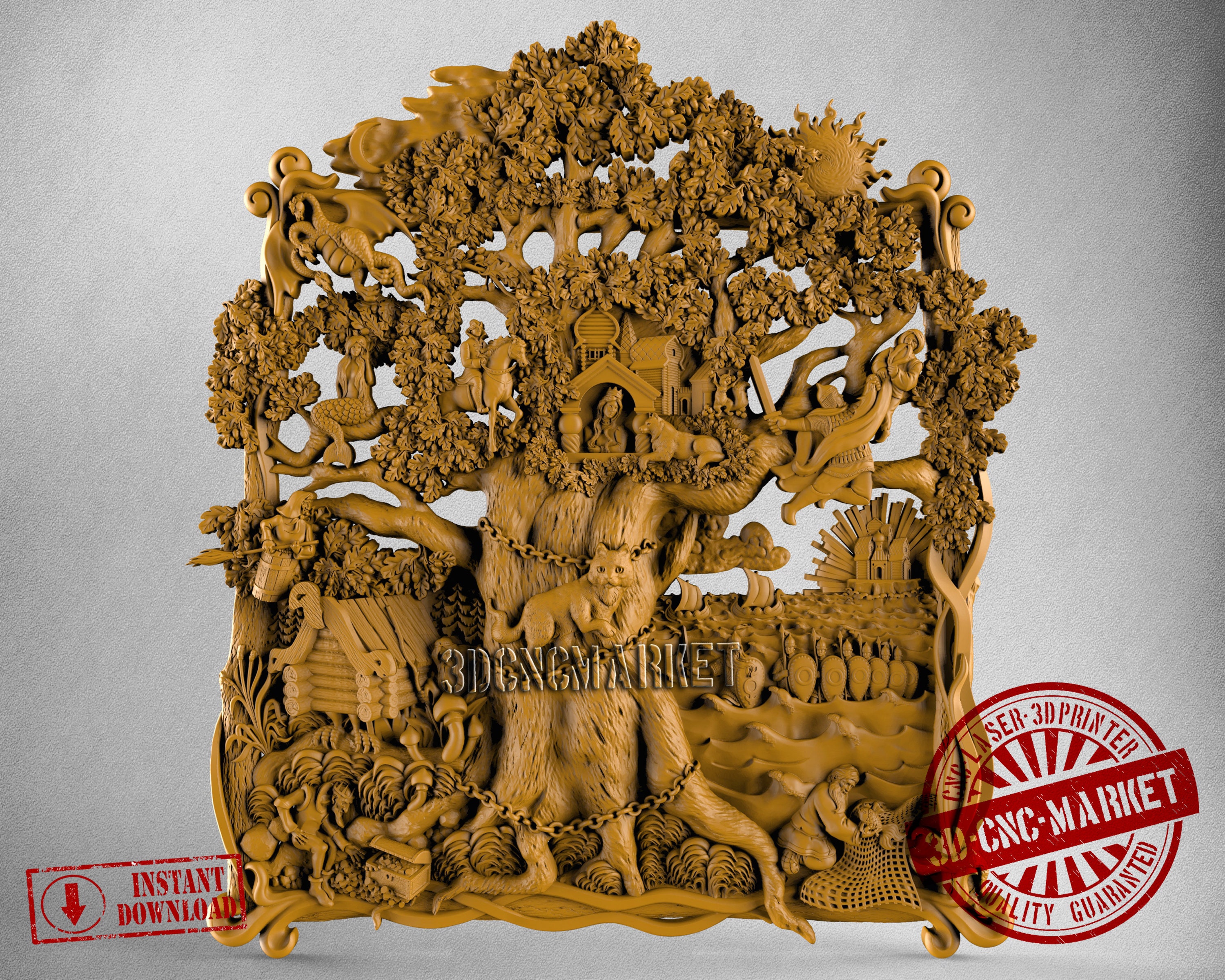 Tree Of Life 3d Stl Model 6517 For Cnc Router Engraver Etsy