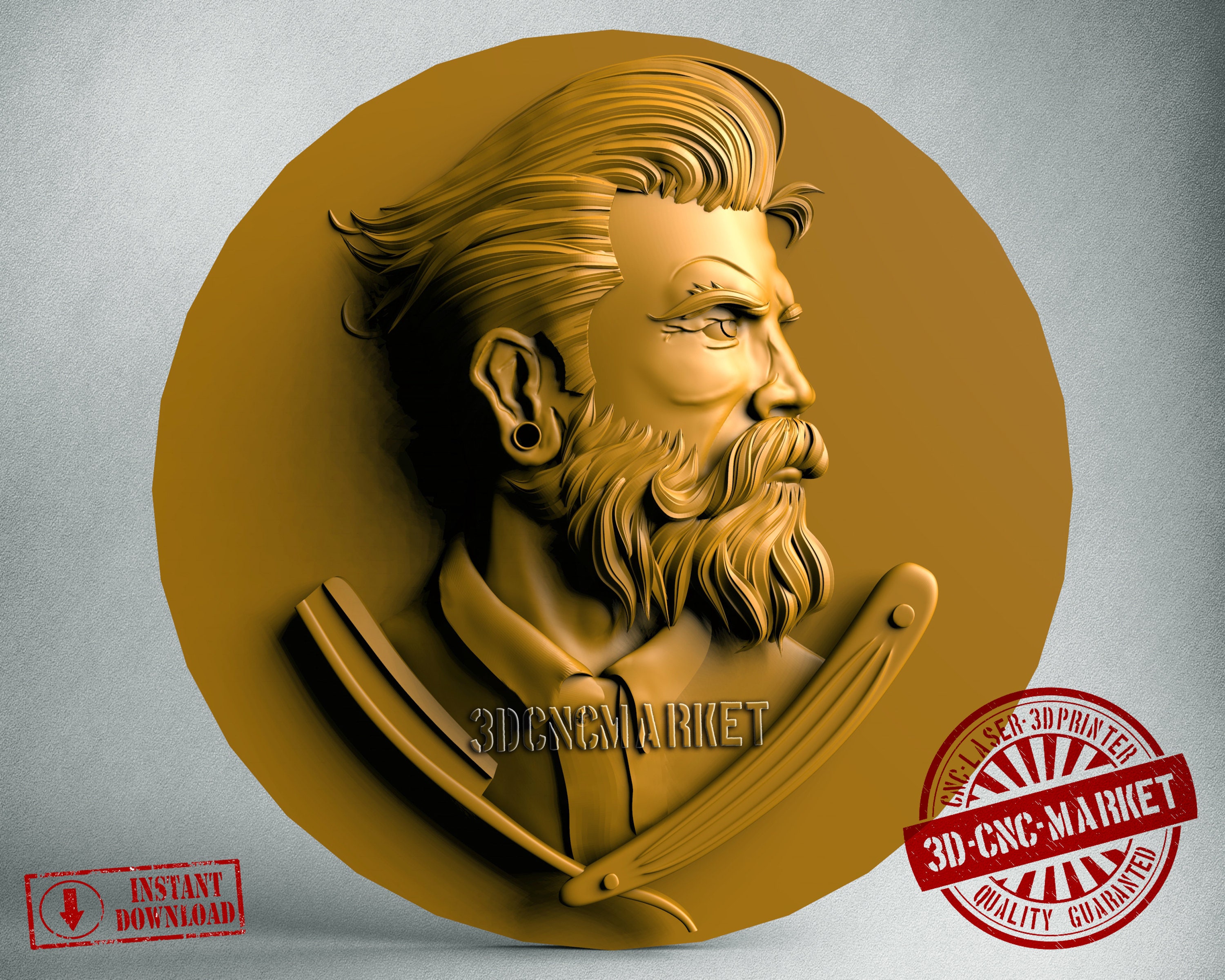 Barbershop Design, 3D Stl Model 10225, for CNC Router Engraver, Carving ...