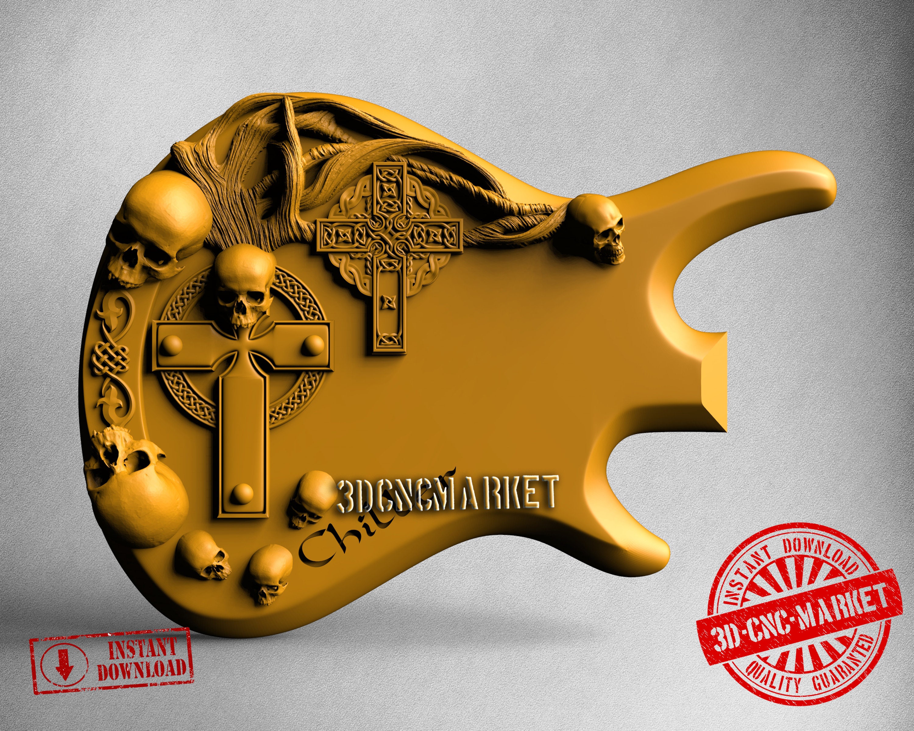 Guitar 3D Stl Model 11051 for CNC Router Engraver Carving | Etsy