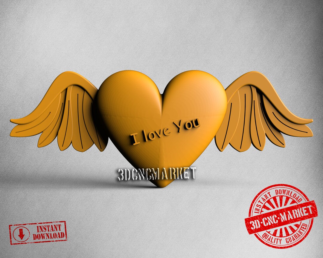 Corazón, 3D Stl Modelo 6322, para grabador enrutador CNC, máquina de ...