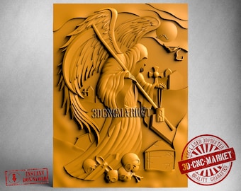 Angel of Darkness 3D STL Model CNC Router Engraver Artcam - Etsy