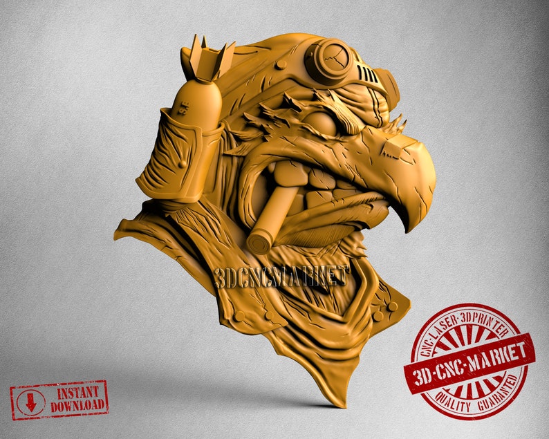 Eagle Pilot 3D Stl Model 10284 for CNC Router Engraver - Etsy