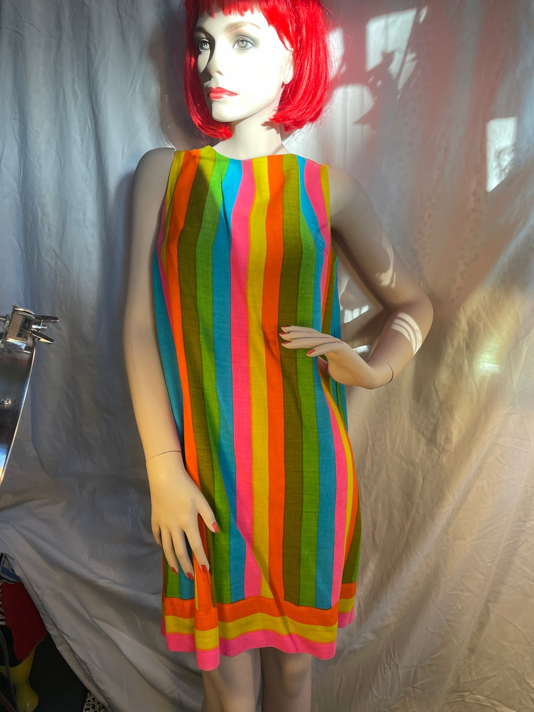 Vintage Neon 1960s Vintage Handmade Dress - Etsy