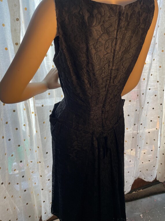 Vintage black lace funeral mourning dress - Gem